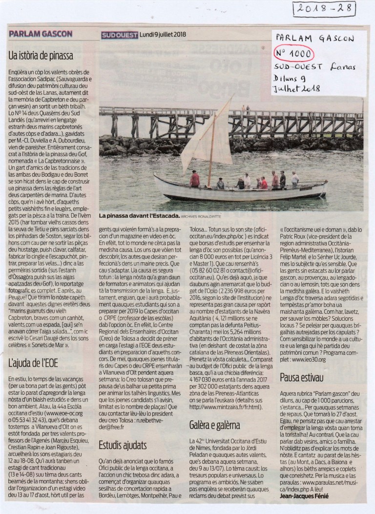 N° 1000 de Parlam Gascon – Hadiu